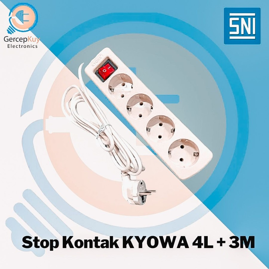 Jual Stop Kontak Kyowa 3 Meter 4 Lubang | Shopee Indonesia