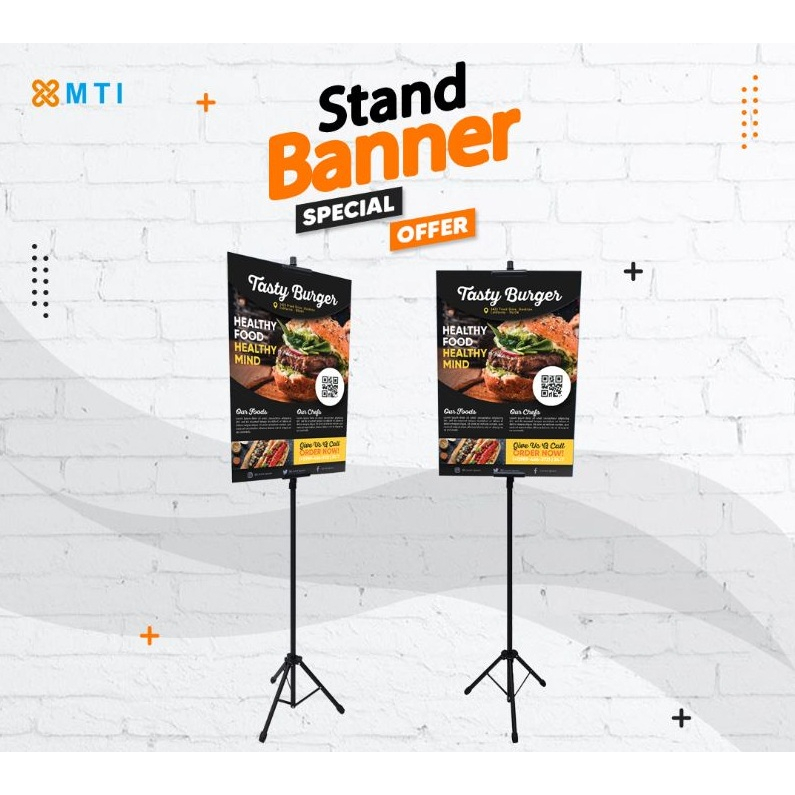 Jual TRIPOD STAND / TRIPOD STAND 2 SIDE / STAND PROMOSI 2 SISI / TRIPOD ...
