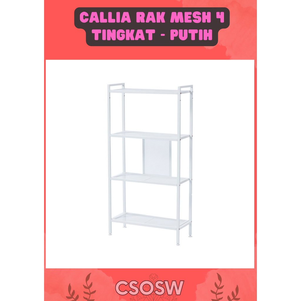 Jual Rak 4 Tingkat Serbaguna Putih Rak Penyimpanan Serbaguna | Shopee ...