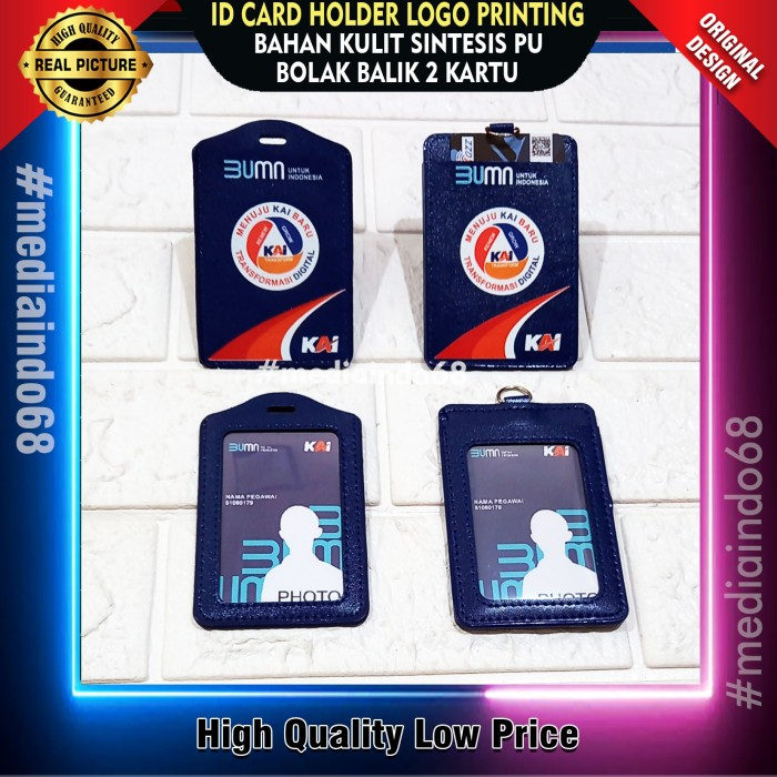 Jual ID CARD HOLDER KULIT PU LOGO KAI 2 KARTU (Ready Stock) | Shopee ...