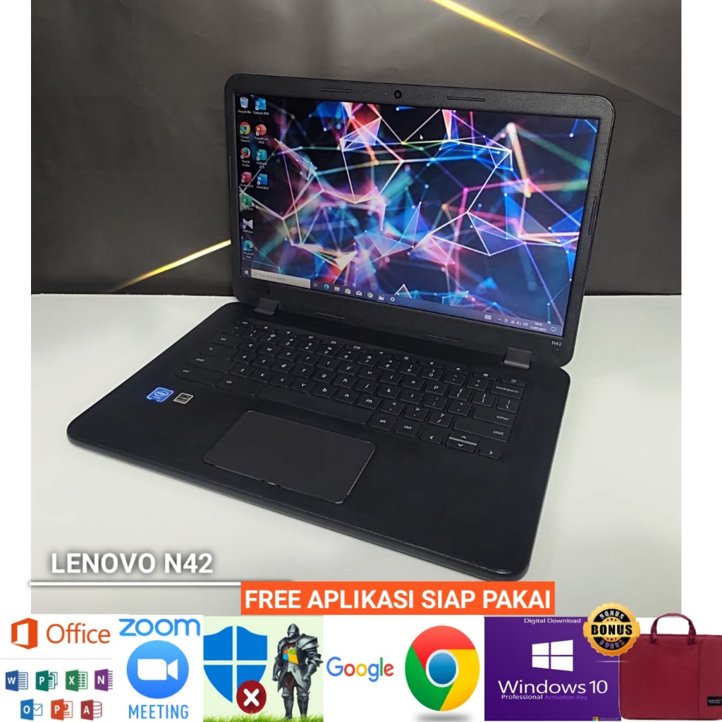 Jual laptop lenovo N42 N3060 ram 4gb SSD 128gb - windows 10 siap pakai ...