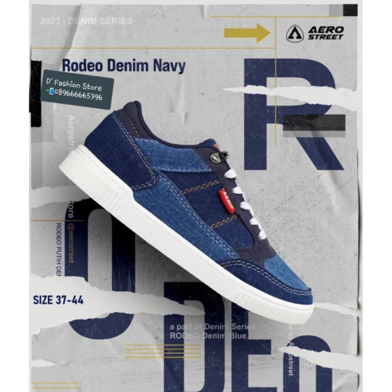 Jual SEPATU ASLI ORIGINAL AEROSTREET DENIM RODEO JEANS KANVAS AUTHENTIC ...