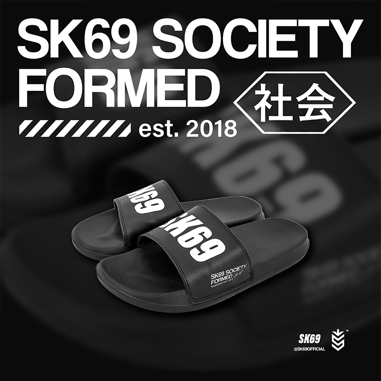 Jual SK69 SOCIETY FORMED BLACK Slipper Sandals | Shopee Indonesia