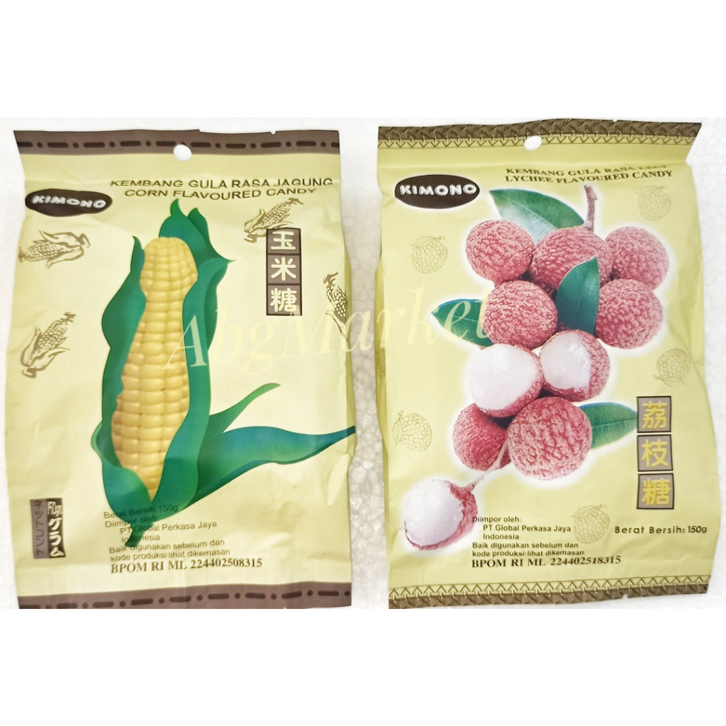 Jual Permen Jagung / Leci Kimono 150gr Corn / Lychee Candy Rasa Buah ...
