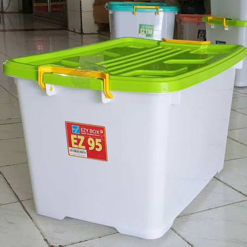Jual CONTAINER EZ BOX 95 LITER DILENGKAPI RODA DIBAWAH | Shopee Indonesia