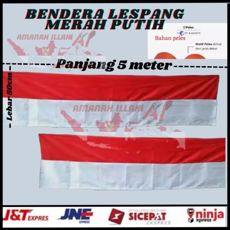 Jual BENDERA LESPANG MERAH PUTIH 4MTR X 50CM | Shopee Indonesia