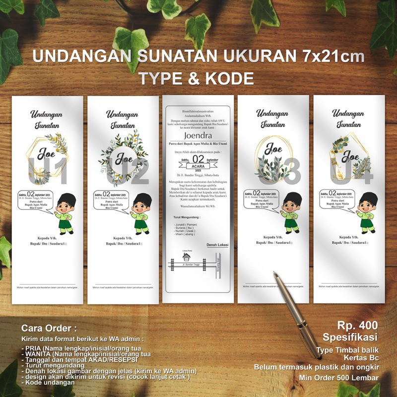 Jual Cetak undangan Sunatan/khitanan modern simple | Shopee Indonesia