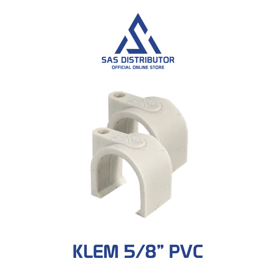 Jual Klem Pipa 5/8" inch PVC Arrow / Klem 5/8" inch Putih / Pipe Clamp ...