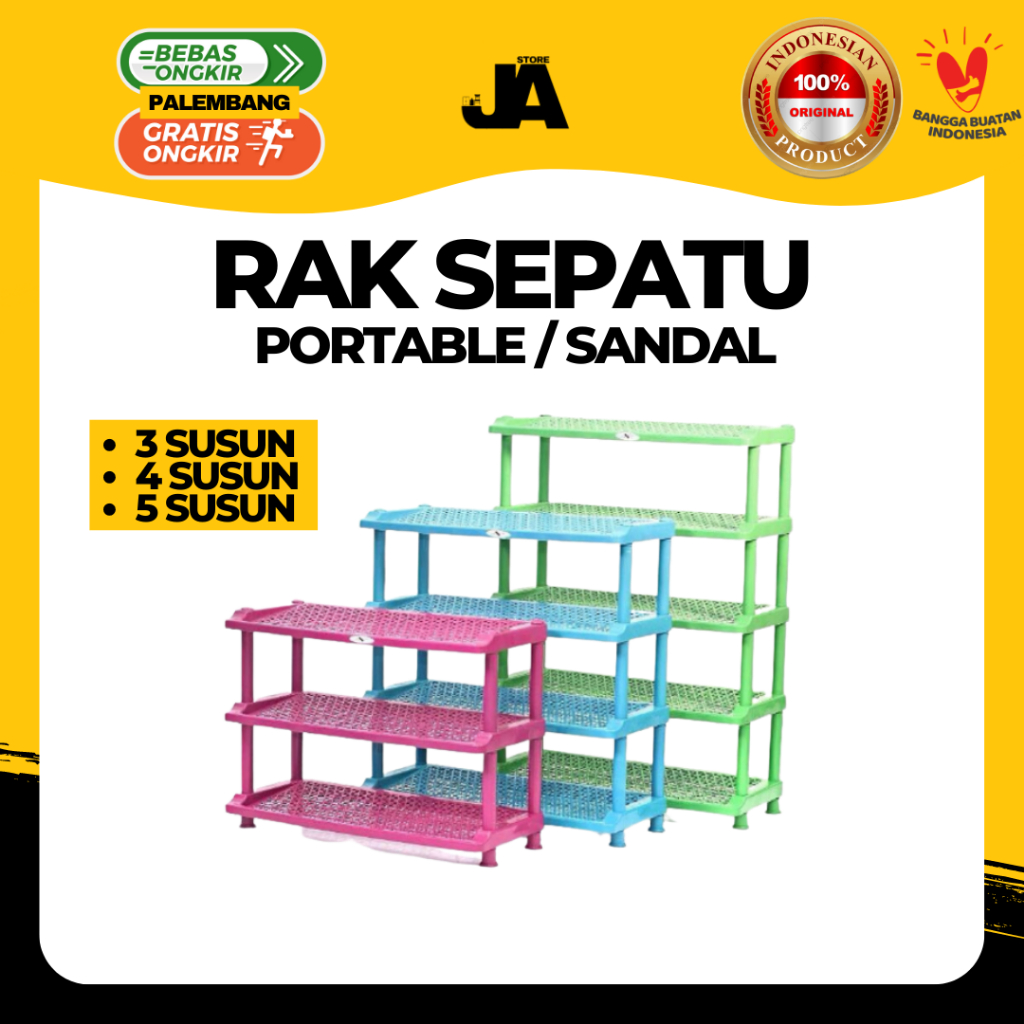 Jual Rak Sepatu dan Sandal Plastik Tebal / Rak Sepatu Portable Kos ...