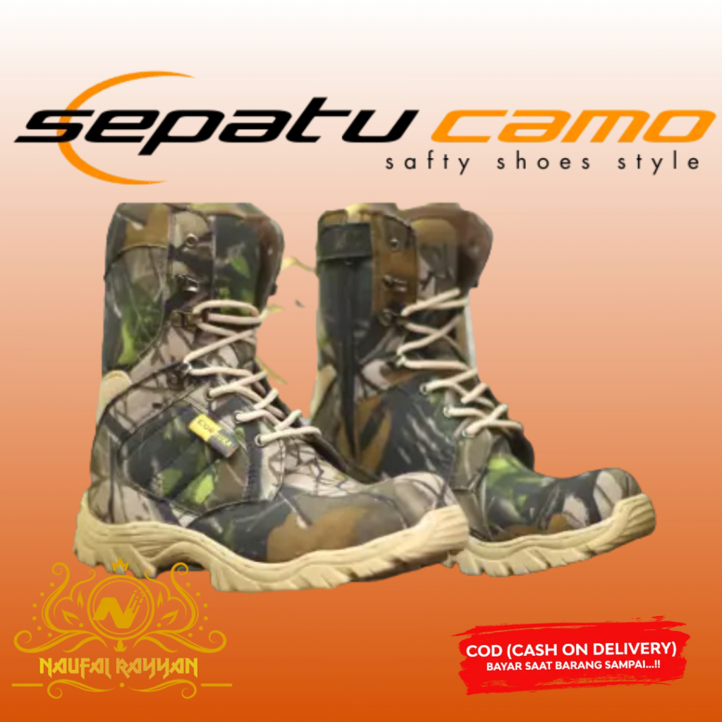 Jual Safety Boots Hunting Kamuflasi Hutan Sepatu Tahan Air Ujung Besin ...