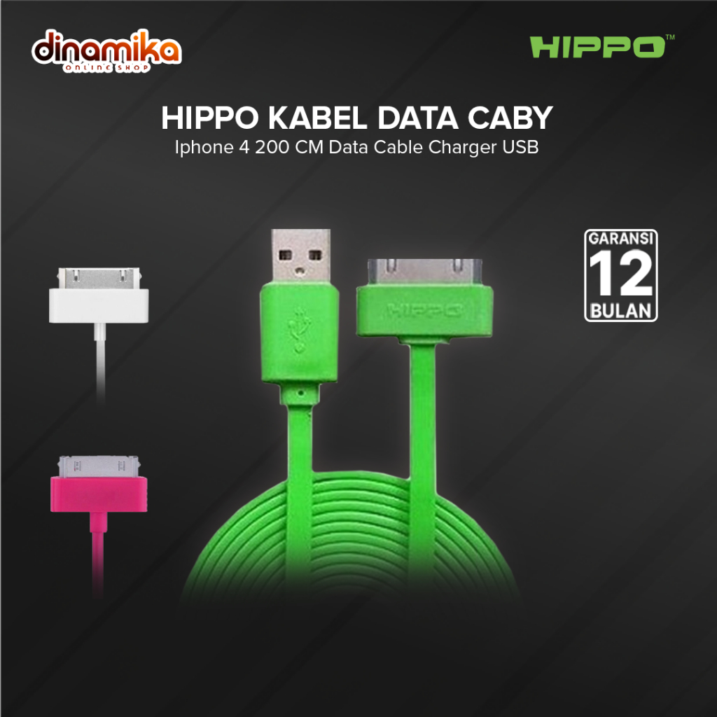 Jual Hippo Kabel Data Caby Micro Type C Lightning Iphone 4 Data Cable ...