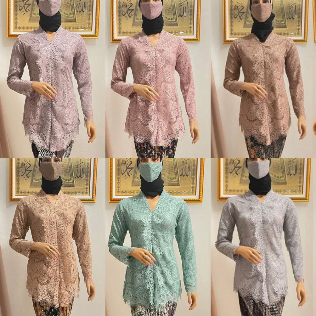 Jual Atasan Kebaya Kartini Brokat Renda / Kebaya Renda Kartini Taro Dan ...