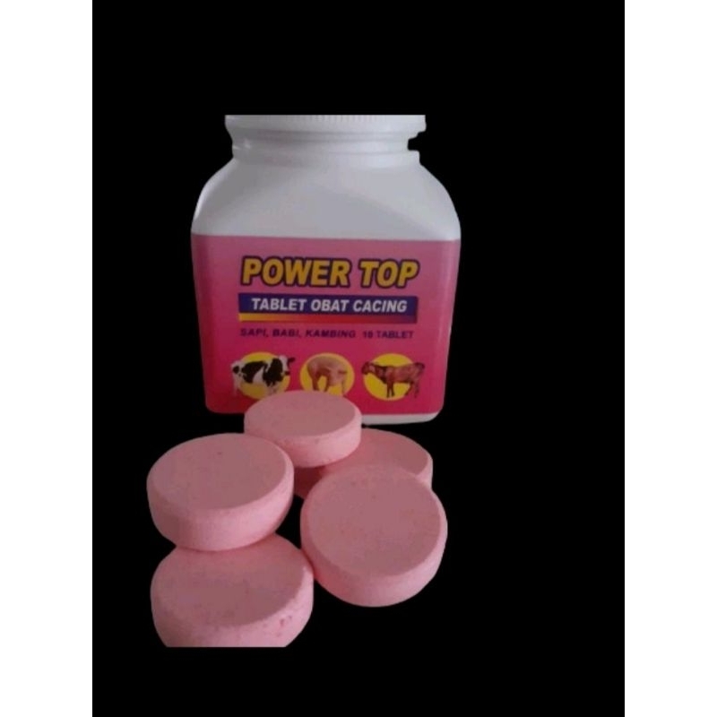 Jual POWER TOP 1O TABLET Obat Cacing Hewan Obat Cacing Sapi Obat Cacing ...
