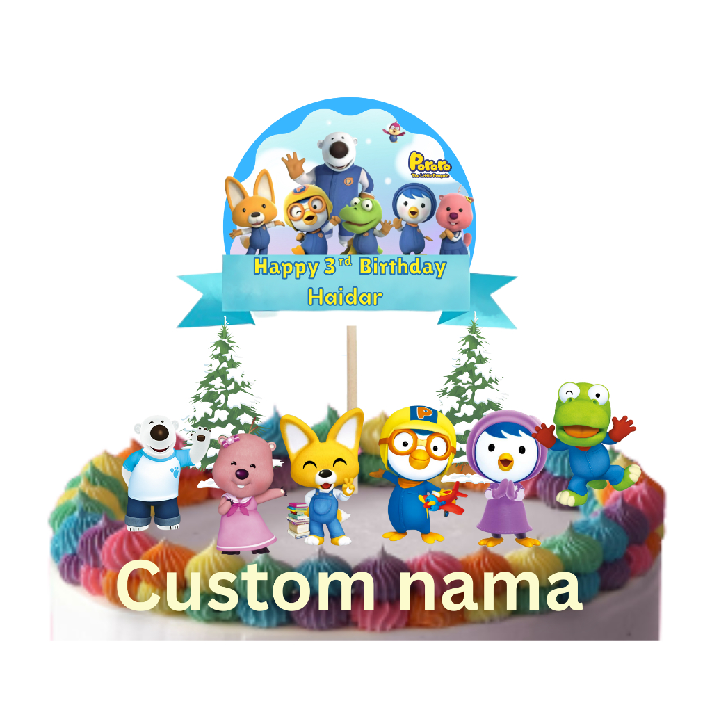 Jual topper cake pororo / hiasan kue / topper happy birthday | Shopee ...