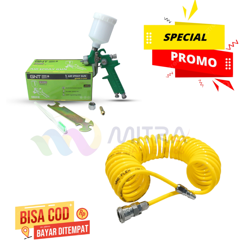 Jual PAKET Spray Gun MINI cat semprot plus selang recoil 6 meter YUKIDO ...