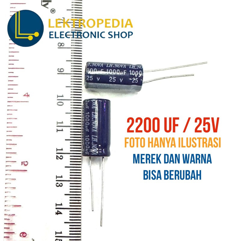 Jual Elco 2200uf 25v Kapasitor 2200 uf mikro 25 v volt Elko 25volt ...