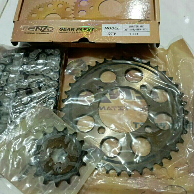 Jual Gear Paket Set Jupiter MX Old 15/39 428H-112L TENZO TITANIUM ...