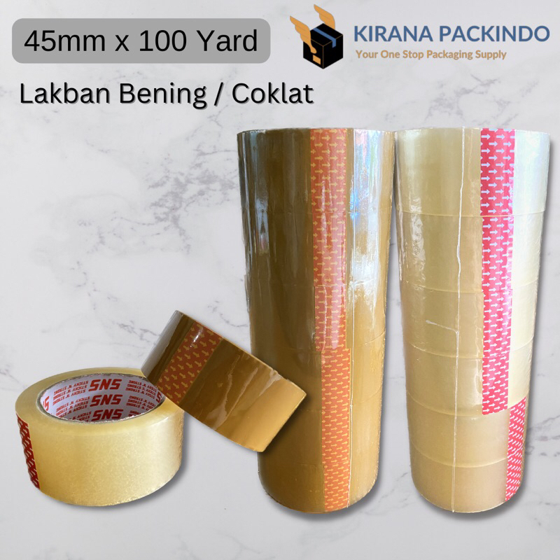 Jual Lakban / Selotip / Selasiban Bening & Coklat 45mm x 100 Yard ...
