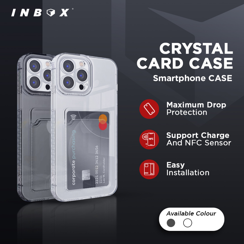 Jual Inbox Clear Card Case for iPhone 11 12 13 Pro Max Samsung S23 ...
