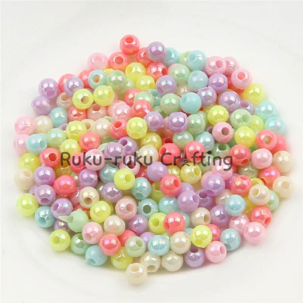 Jual 10 Gr Manik Mote Pastel Bulat Glossy 6/8/10 mm | Shopee Indonesia
