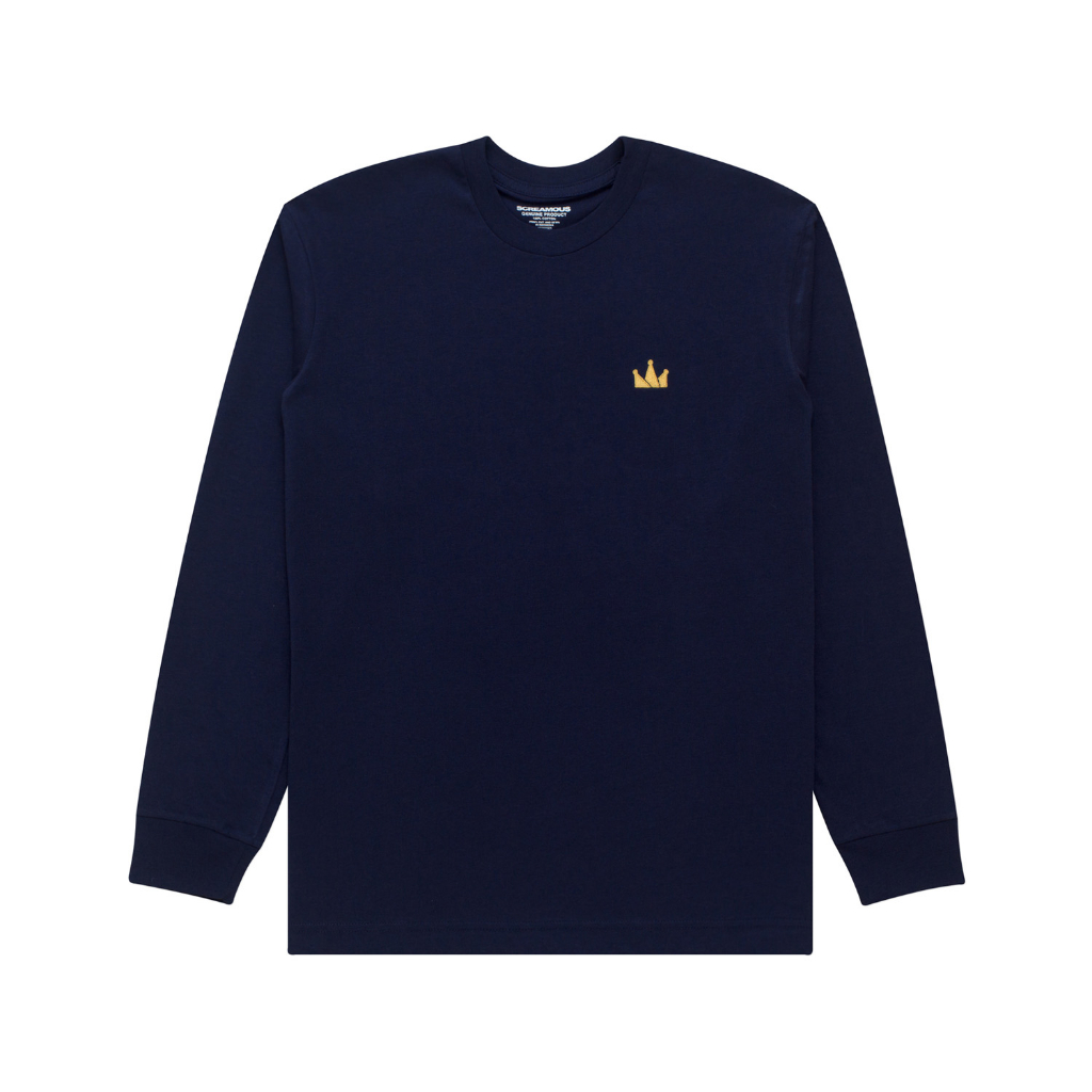 Jual Screamous T-Shirt Longsleeves CROWN LOGO NAVY BLUE | Shopee Indonesia