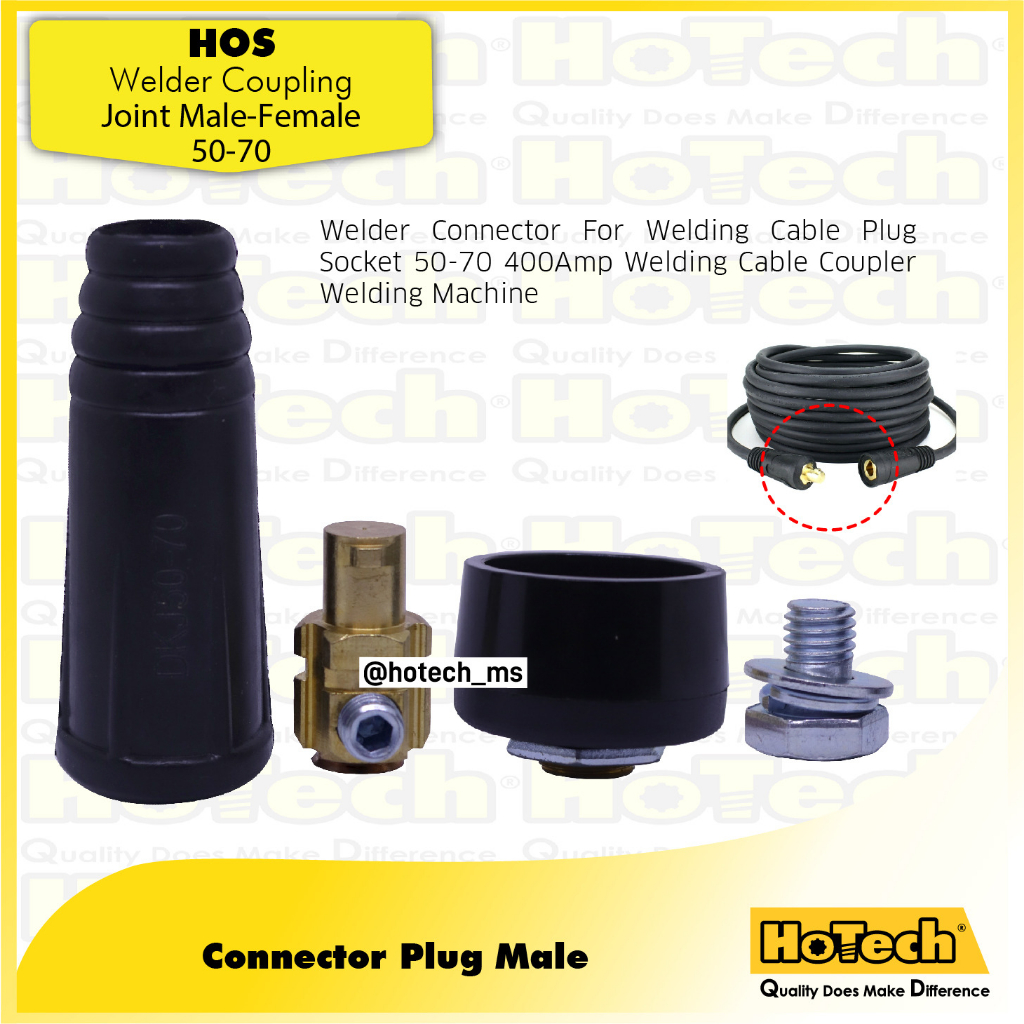 Jual Kabel Konektor Las Male+Female DKJ 50-70mm Cable Socket Connector ...