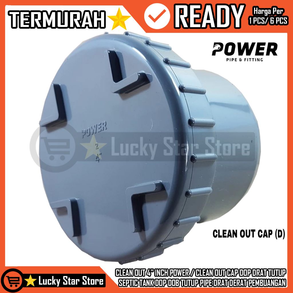 Jual CLEAN OUT 4" INCH POWER /CLEAN OUT CAP DOP DRAT TUTUP KURASAN ...