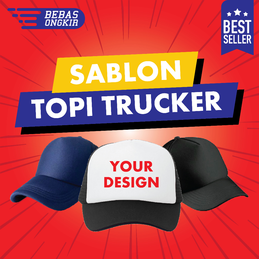 Jual Topi Custom Trucker Design Bebas Print DTF Polyflex | Shopee Indonesia