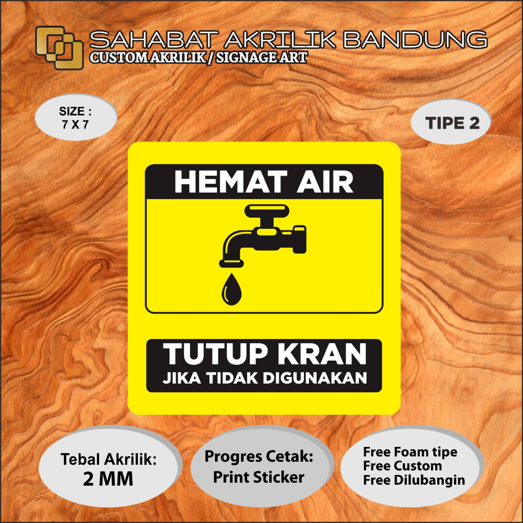 Jual AKRILIK SIGN MATIKAN KERAN TIPE 2 | Shopee Indonesia
