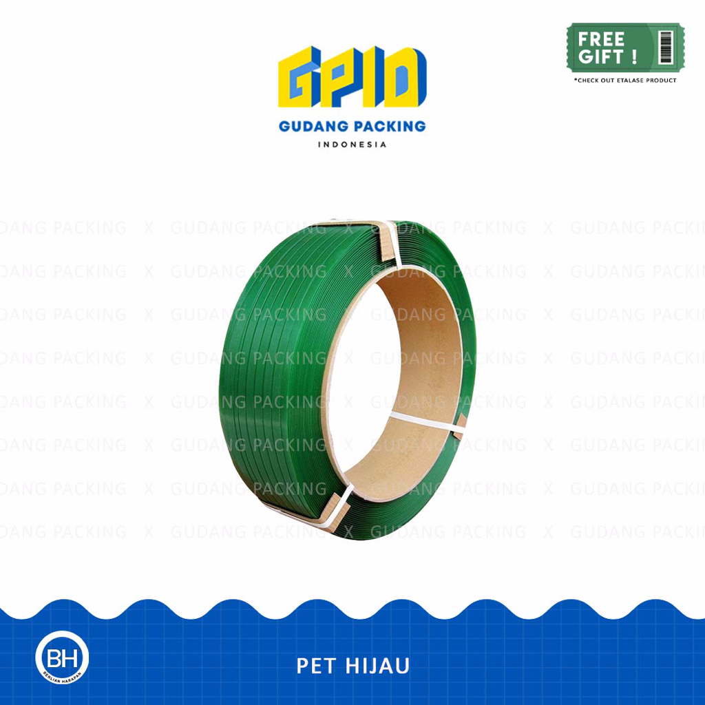 Jual Tali Strapping Band Polyester PET (Warna Hijau / Hitam) 20Kg ...