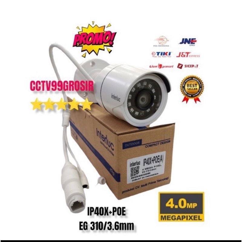 Jual Ip Camera Edge IP40X+POE Asli 4MP CCTV Outdoor / Indoor Onvif NVR INTERLUC | Shopee Indonesia
