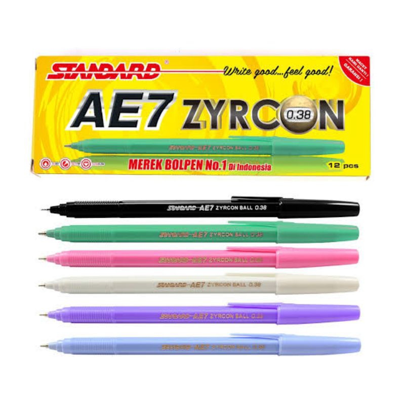 Jual BULPEN STANDARD AE7 ZYRCON 0,38mm 1 PACK ISI 12 PCS | Shopee Indonesia