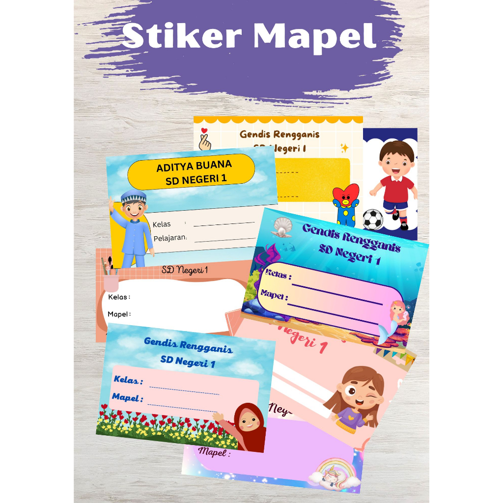 Jual Stiker Buku Mapel Custom (10 pcs) | Shopee Indonesia