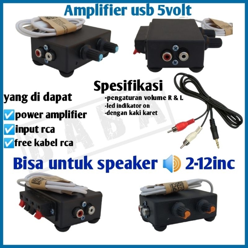Jual (PROMO)POWER AMPLI MINI 5 VOLT (STEREO 2 CHANEL) | Shopee Indonesia