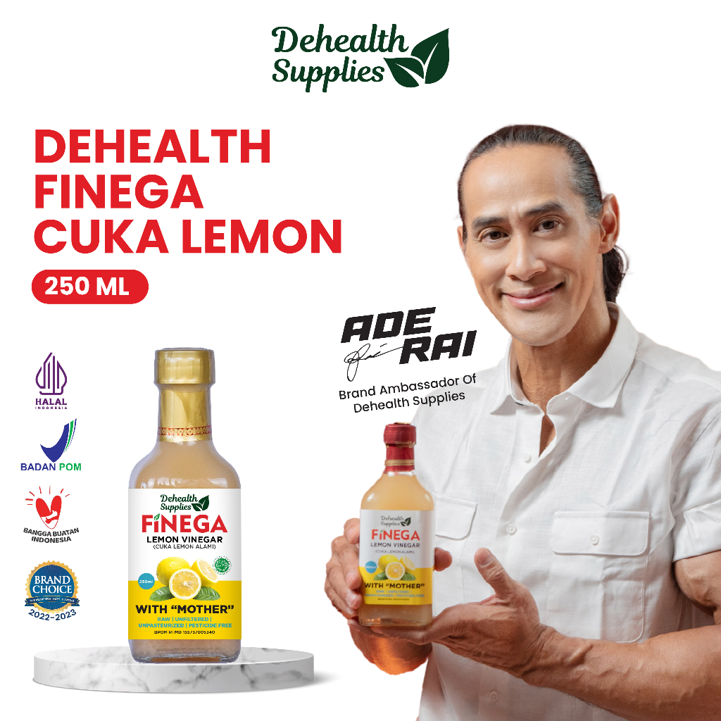 Jual Dehealth Supplies FINEGA CUKA LEMON 250ml (Botol Kaca) | Shopee ...