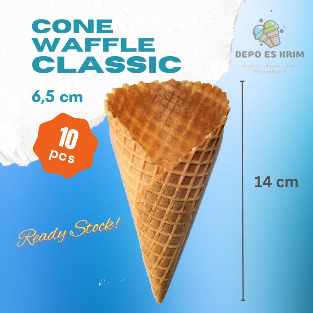 Jual Classic Sugar Rolled Cone Waffle Ice Cream Wafer Kerucut Besar ...