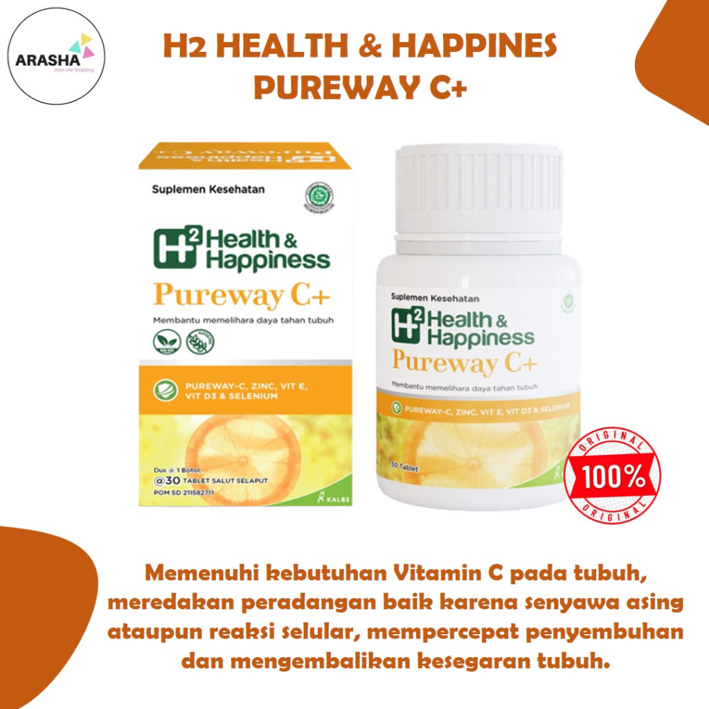 Jual H2 Health & Happiness Pureway C+, Zinc, Vitamin E, Vitamin D3 ...