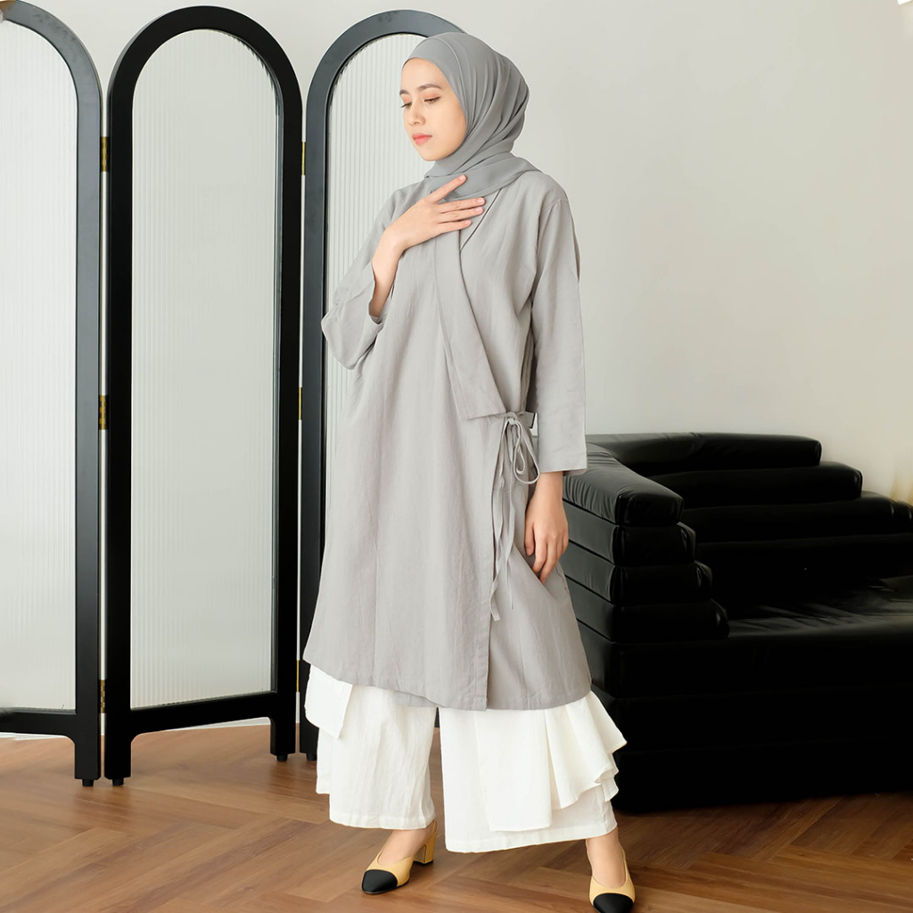 Jual Lozy Hijab - Nala Outer (Outer Coat Muslim Linen) | Shopee Indonesia