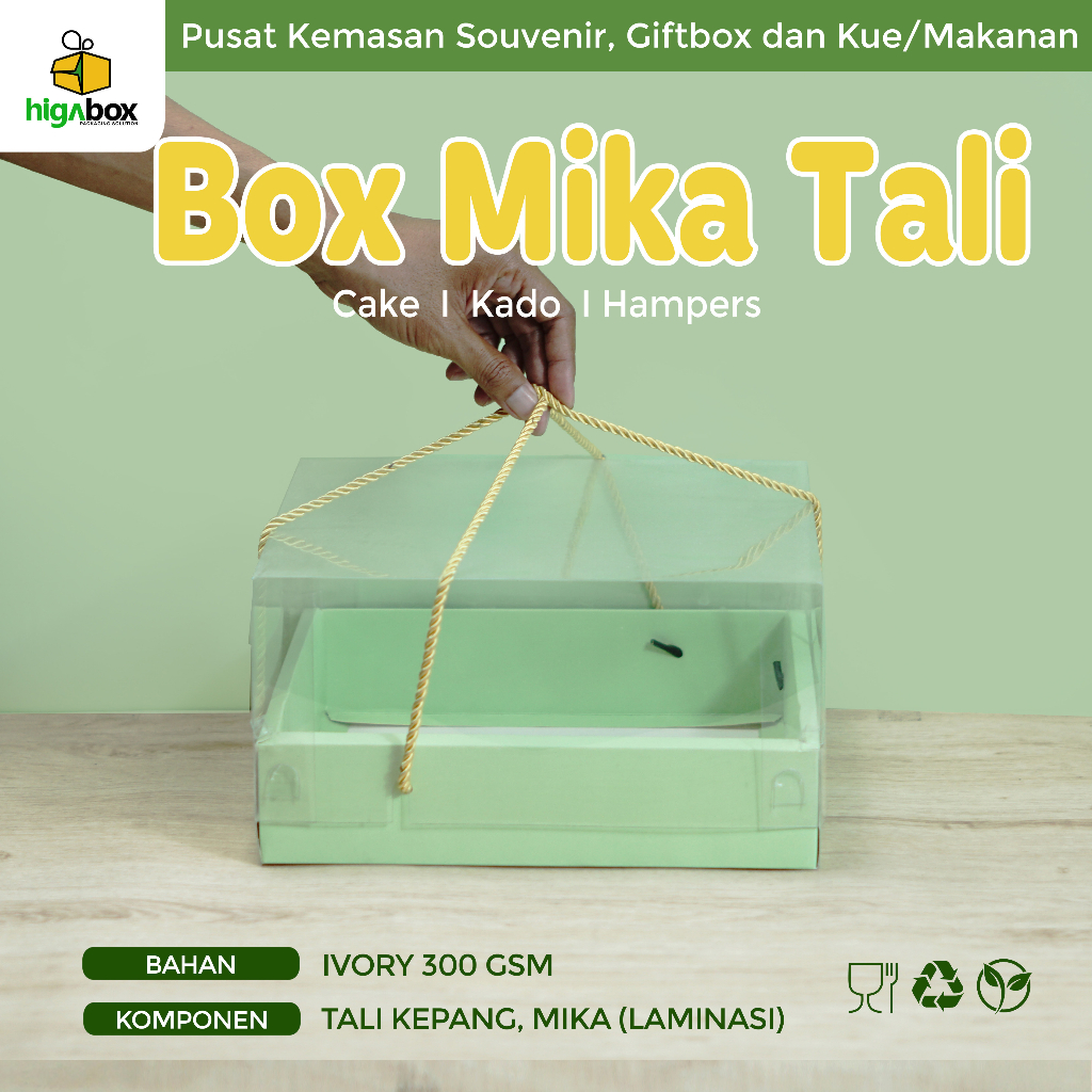 Jual Box Mika Handle Tali / Kotak Kue Mika / Box Mika Brownies Spiku ...