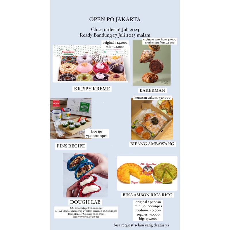 Jual Jastip Jakarta Krispy Kreme Bakerman Fin's Recipe Bipang Ambawang ...
