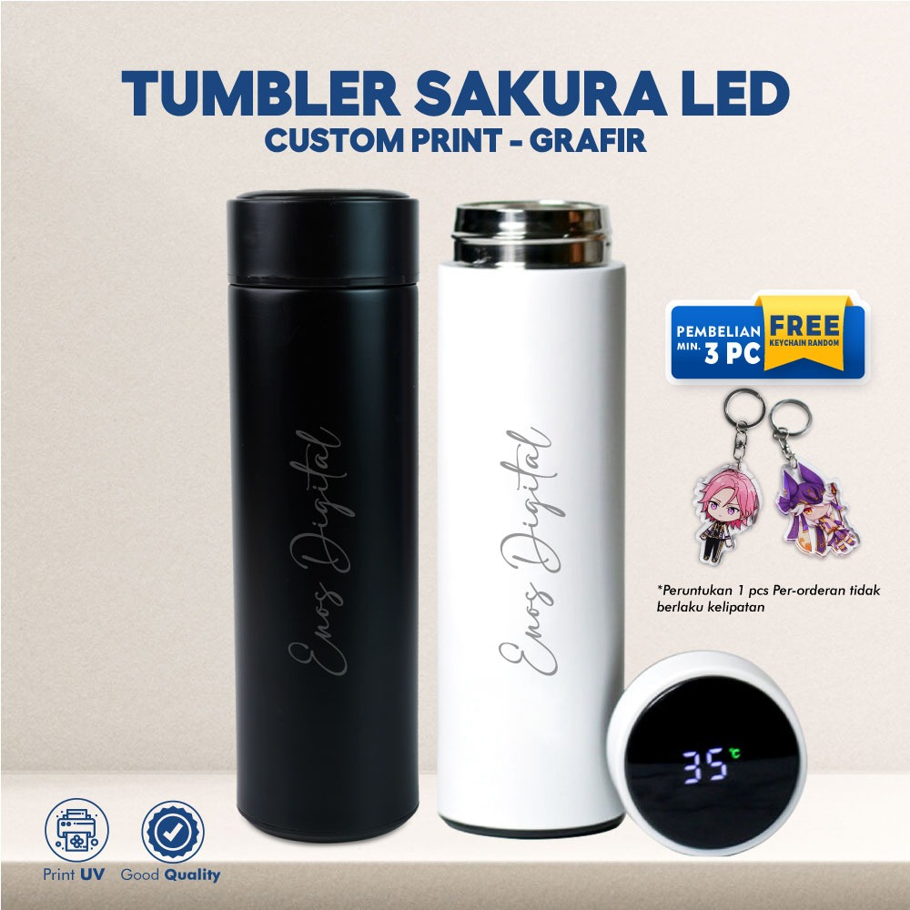 Jual TUMBLER CUSTOM LED TUMBLR BOTOL MINUM THUMBLER CUSTOM GRAFIR NAMA ...