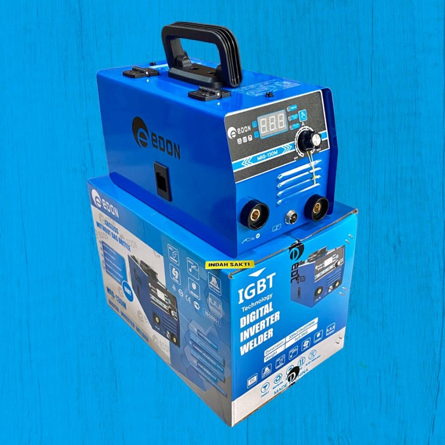 Jual Mesin Las Mig Tanpa Gas Co2 Digital Inverter Welder 900 watt Edon MIG-130M | Shopee Indonesia