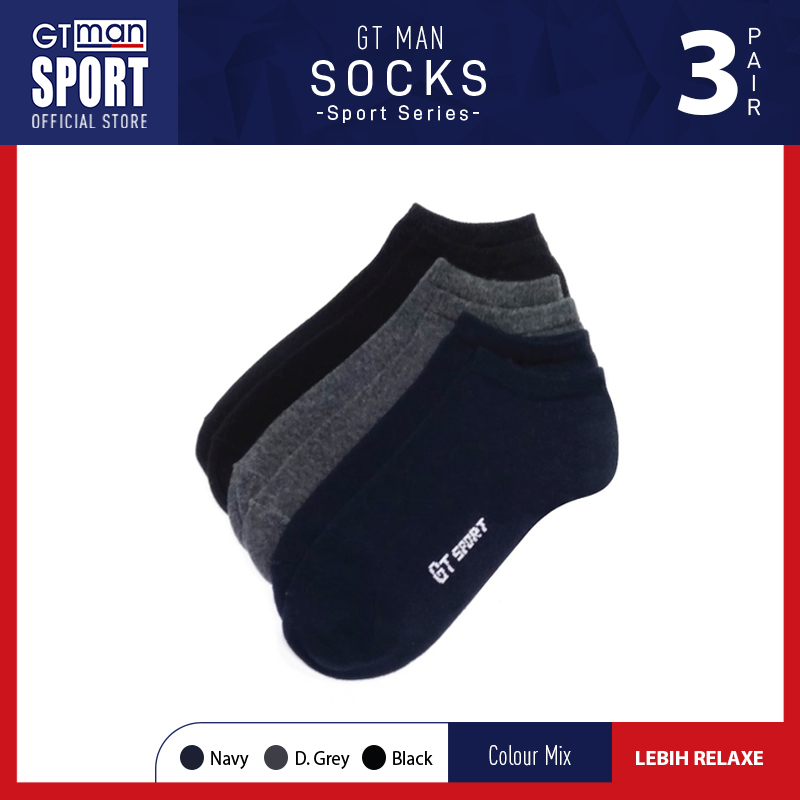 Jual GT Sport Kaos Kaki Pria GT MAN CCS-3IN1SN-01 Isi 3 Pcs One Size ...