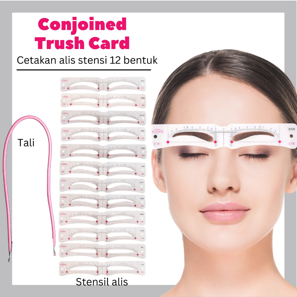 Jual Cetakan Alis Tali Dengan 12 model Bentuk Alis Makeup / Eyebrow Card Instan / Eyebrow Ruler ...