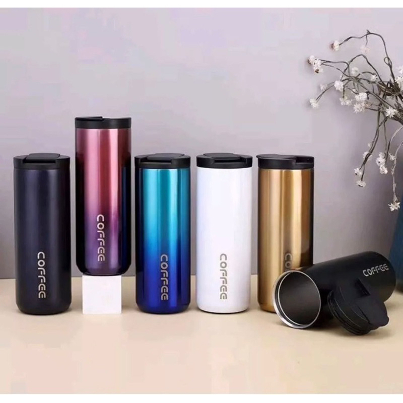 Jual 1052 TERMOS COFFEE TUMBLER KOPI STAINLESS 500ML BOTOL MINUM AIR ...