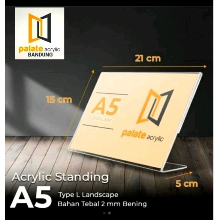 Jual AKRILIK TENT CARD A5L LANDSCAPE/ ACRYLIC TENT HOLDER A5 tebal 2mm ...