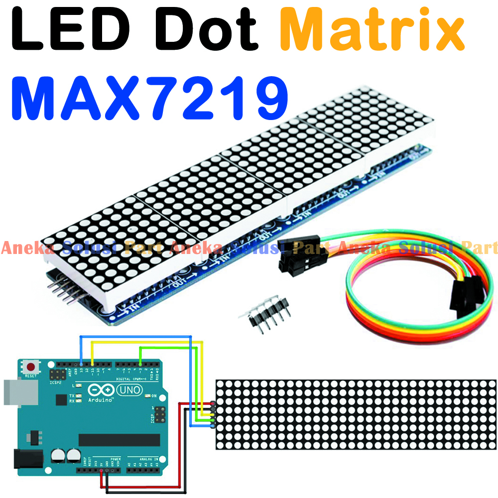 Jual MAX7219 LED DOT MATRIX Module 32X8 Merah Running Text Display Arduino | Shopee Indonesia