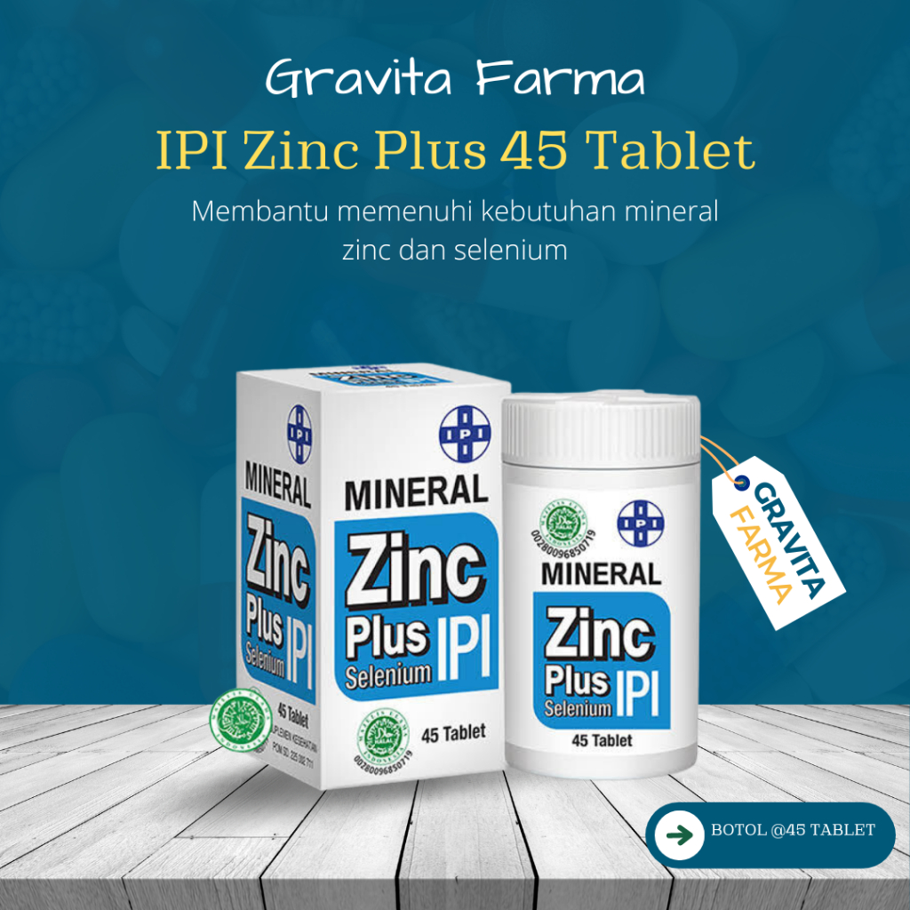 Jual Vitamin Mineral Zinc Plus Selenium IPI 45 Tablet | Shopee Indonesia
