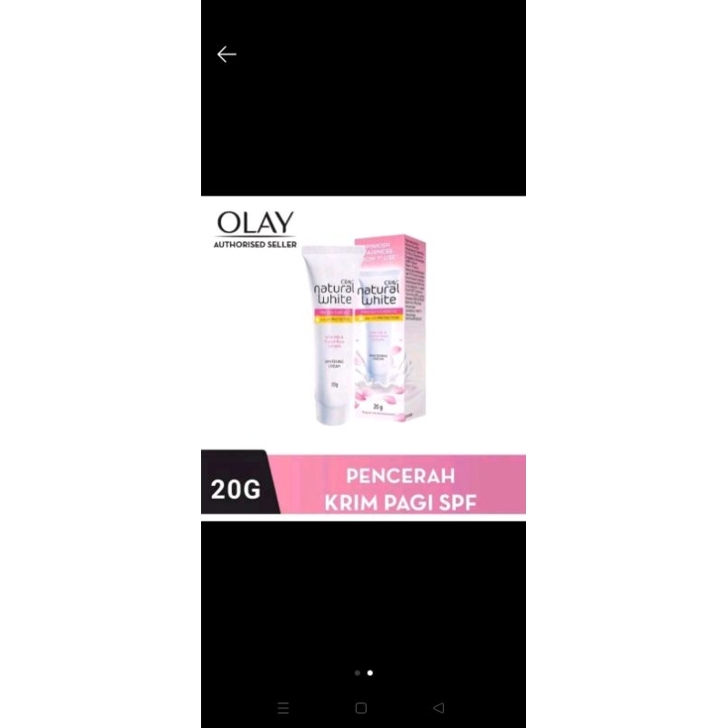 Jual OLAY NATURAL White PINKISH CREAM 20gr | Shopee Indonesia