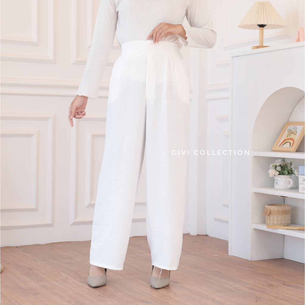 Jual celana kulot crinkle highwaist | kulot wanita premium | kulot ...